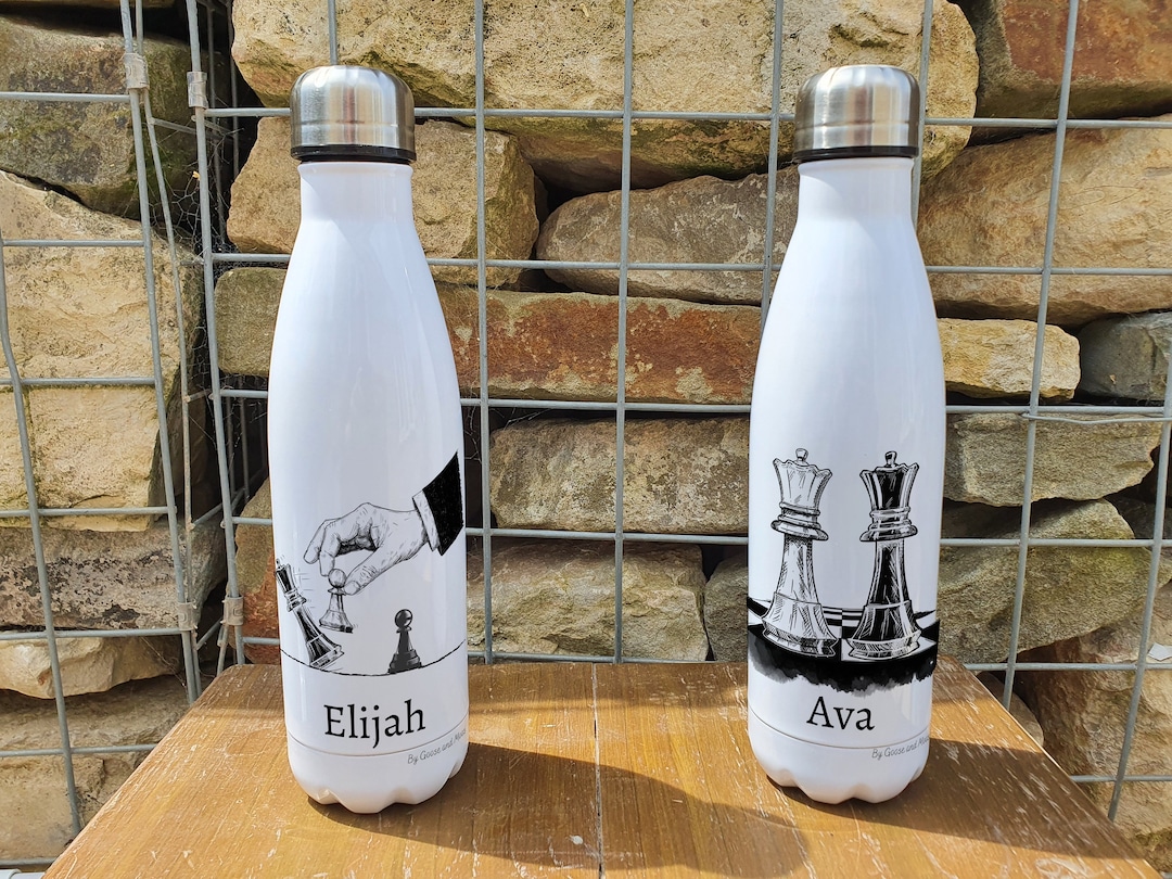 Personalised Chess Hobby Insulated Bottle - Gift for Board Game Lovers ...