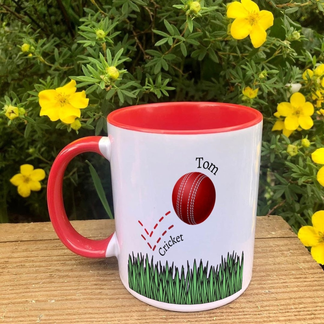 Personalised Cricket Mug Cricket Ball Mug Cricket Sports Mug Cricket ...