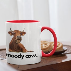 Funny Moody Cow Mug - Funny Farm Animal Mug - Novelty Farmyard Gifts ...