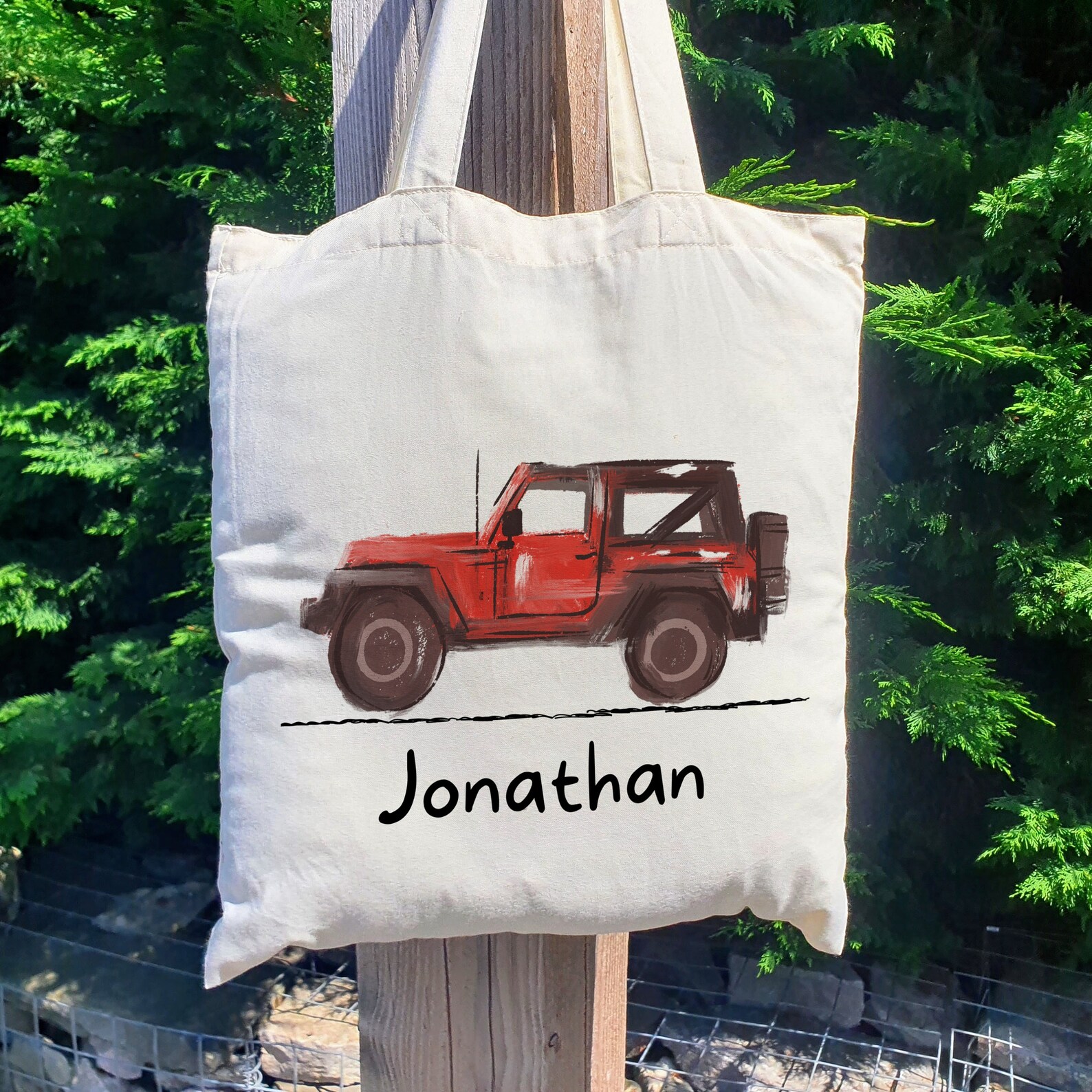 Personalised off Roader Tote Bag, Large 4x4 Shopping Bag, Gift for ...
