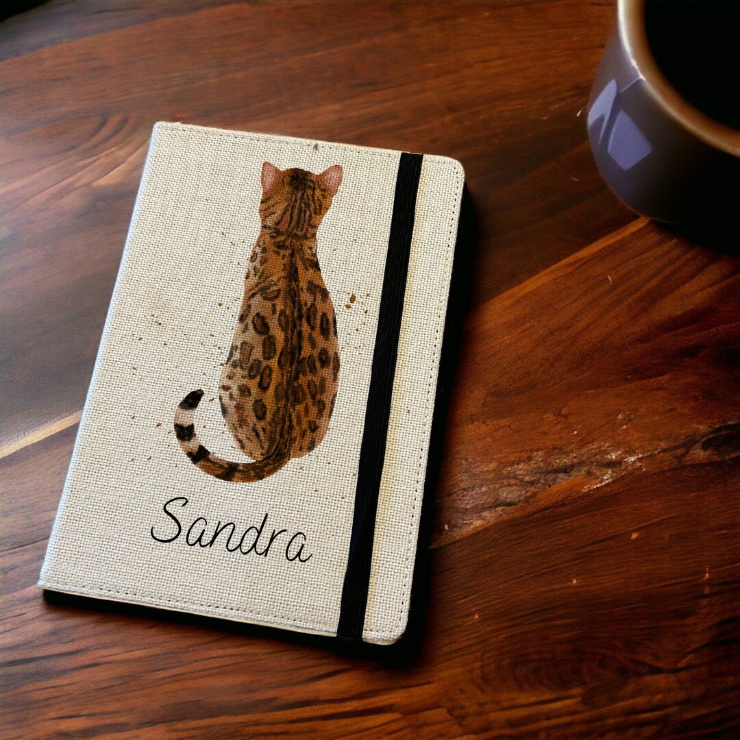 Personalised Bengal Cat A5 Notebook - Custom Feline Lined Journal ...