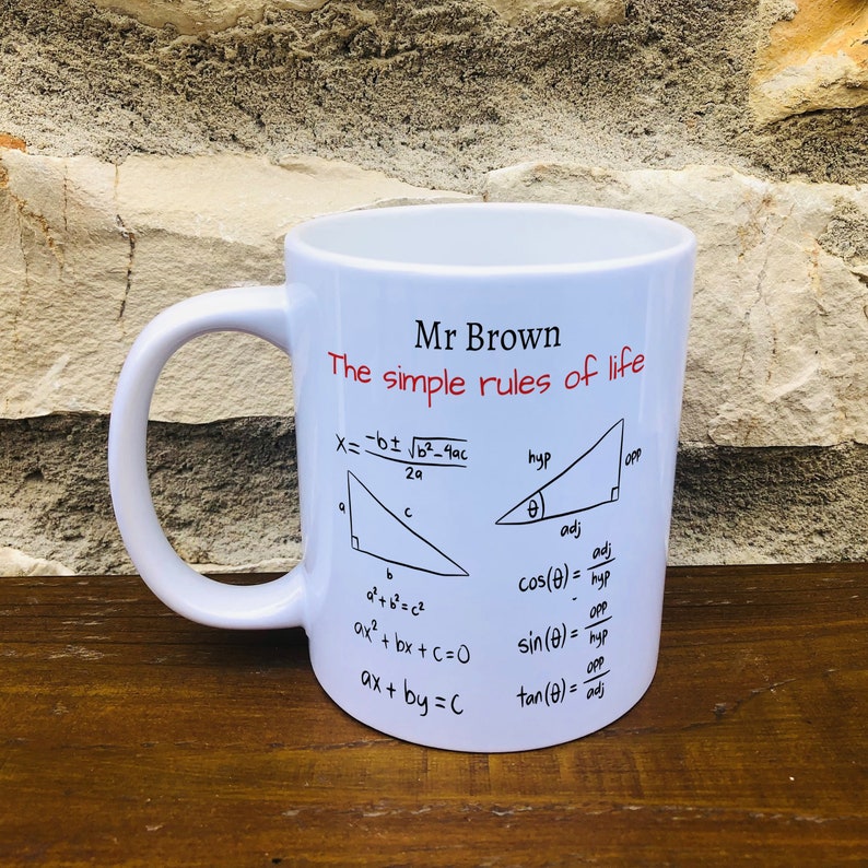 Personalised Maths Trigonometry Mug Algebra Equation Mug - Etsy UK