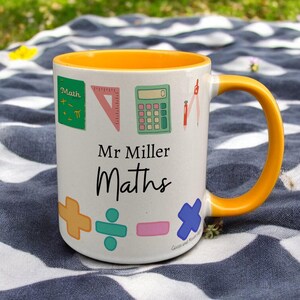 Personalised Maths Teacher Mug, Gift for Mathematics Lover, Thank You ...