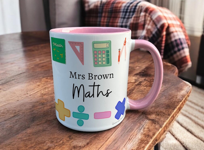 Personalised Maths Teacher Mug, Gift for Mathematics Lover, Thank You ...