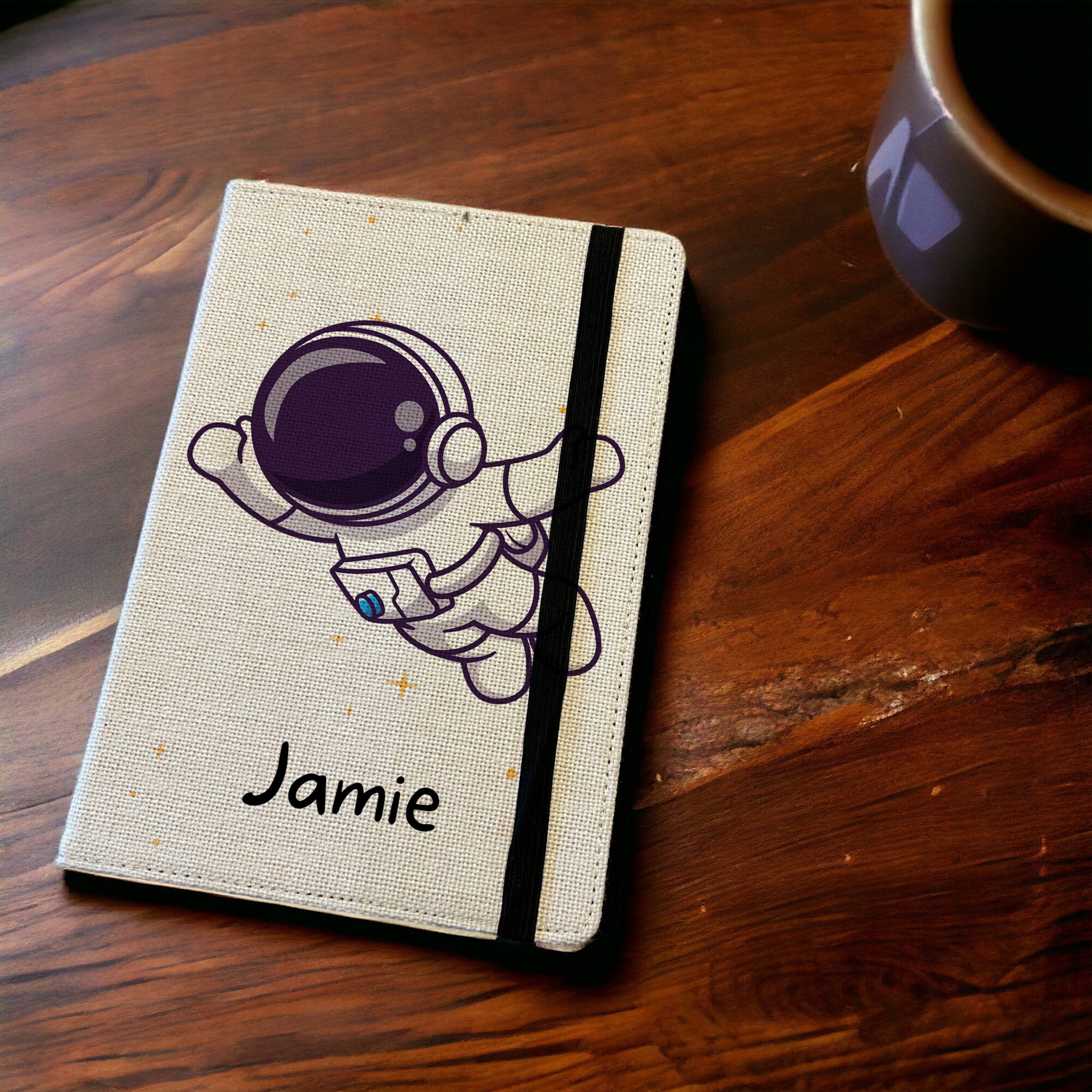 Personalised Astronaut A5 Notebook - Custom Space Lined Journal ...