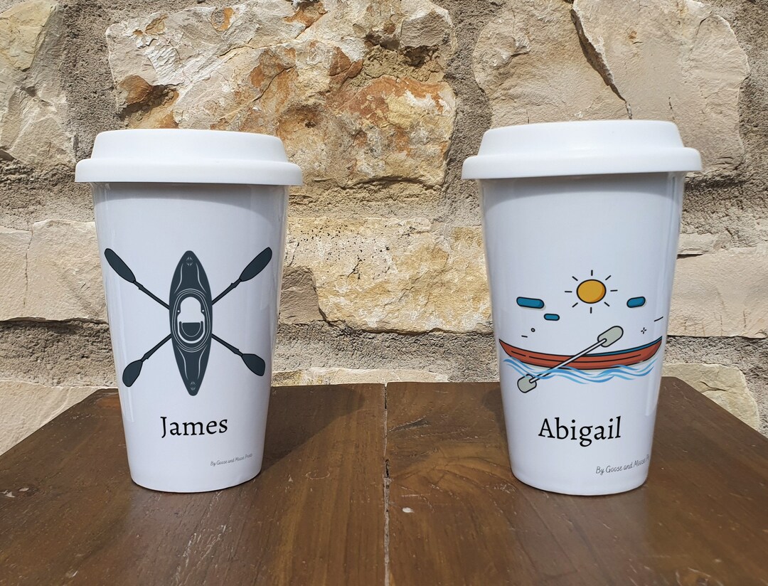 Personalised Kayak Hobby Travel Mug - Gift for Rowing Lover ...