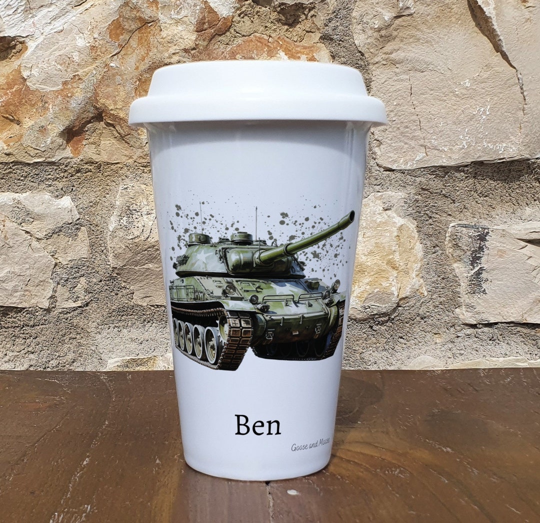 Personalised Tank Travel Mug - Gift for Army Lover - Personalised ...