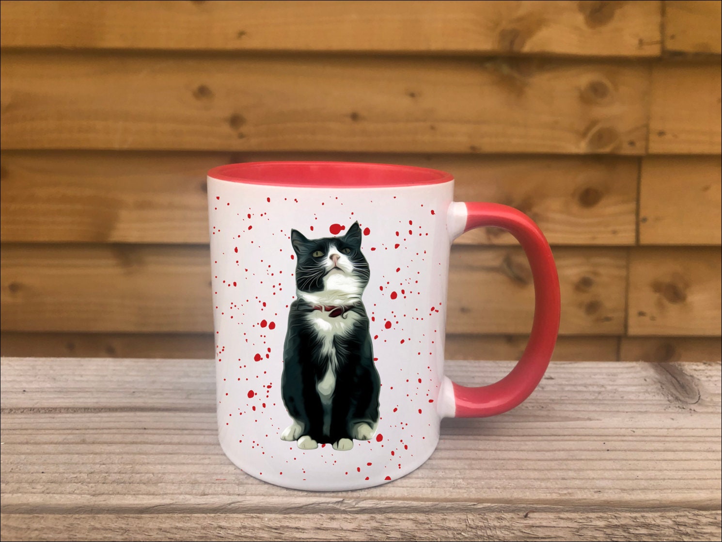 Personalised Black and White Cat Mug Gift Present for Cat - Etsy UK