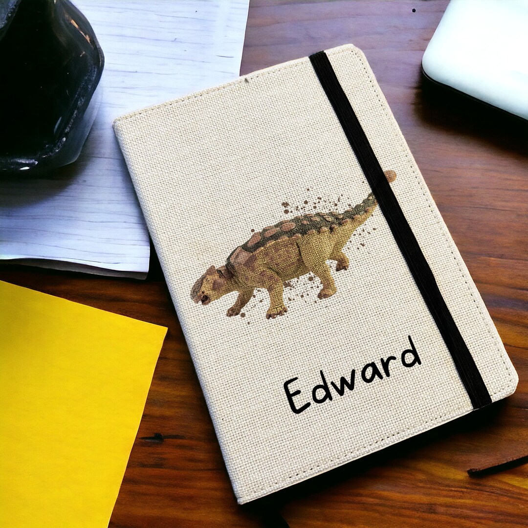 Personalised Dinosaur A5 Notebook - Custom Dinosaur Lined Journal ...