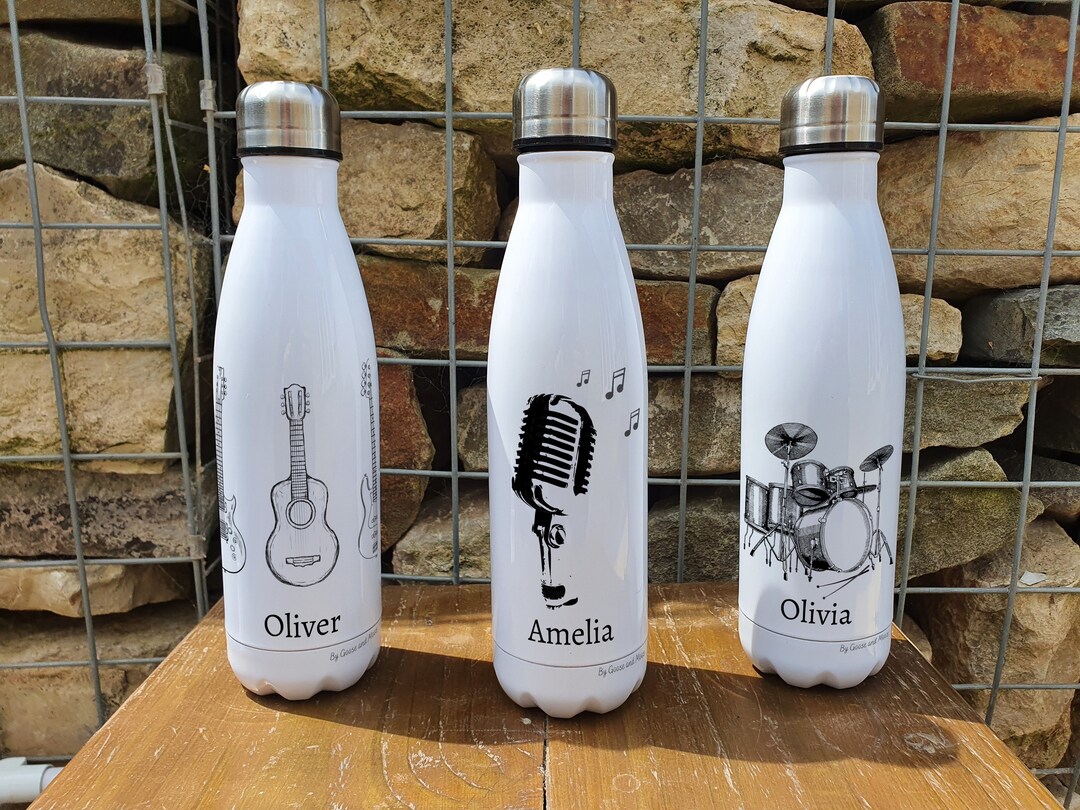 Personalised Musician Hobby Insulated Bottle - Gift for Guitar Lovers ...
