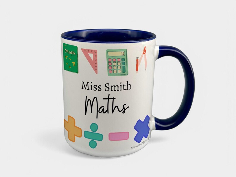 Personalised Maths Teacher Mug, Gift for Mathematics Lover, Thank You ...