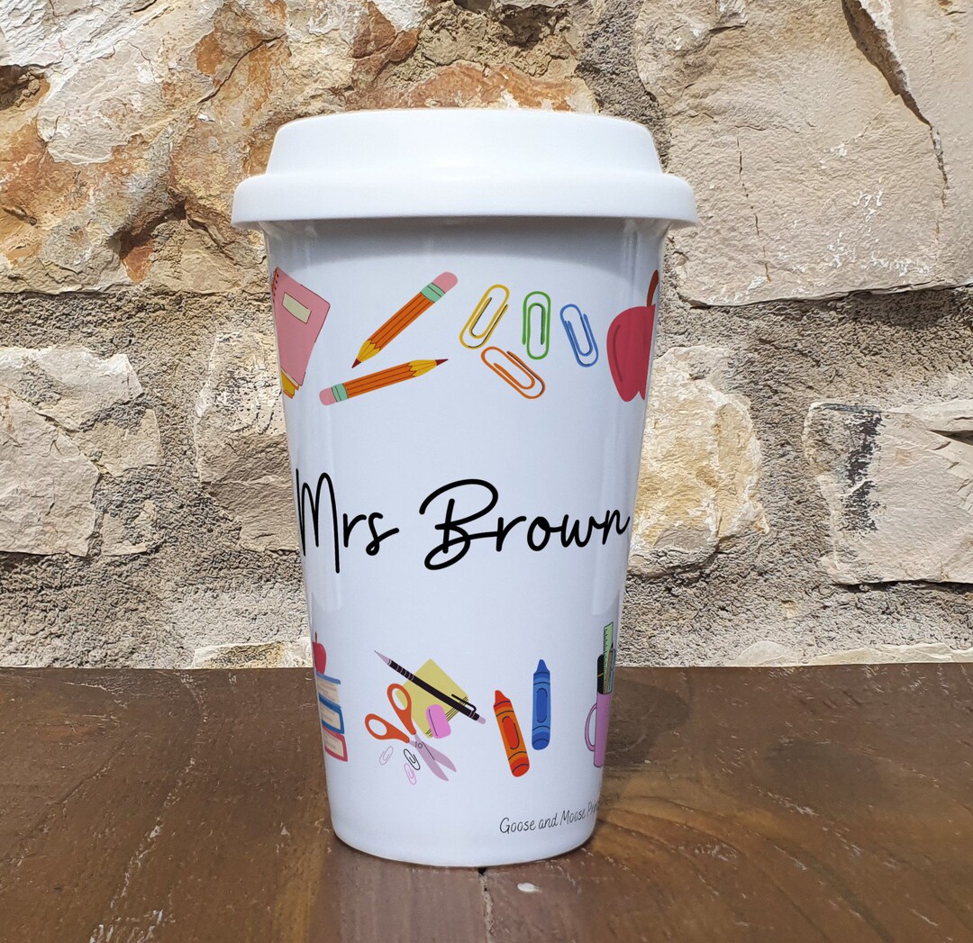 Personalised Primary School Teacher Travel Mug - Gift for Teaching ...