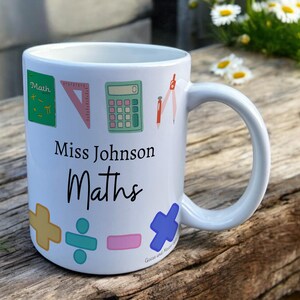 Personalised Maths Teacher Mug, Gift for Mathematics Lover, Thank You ...
