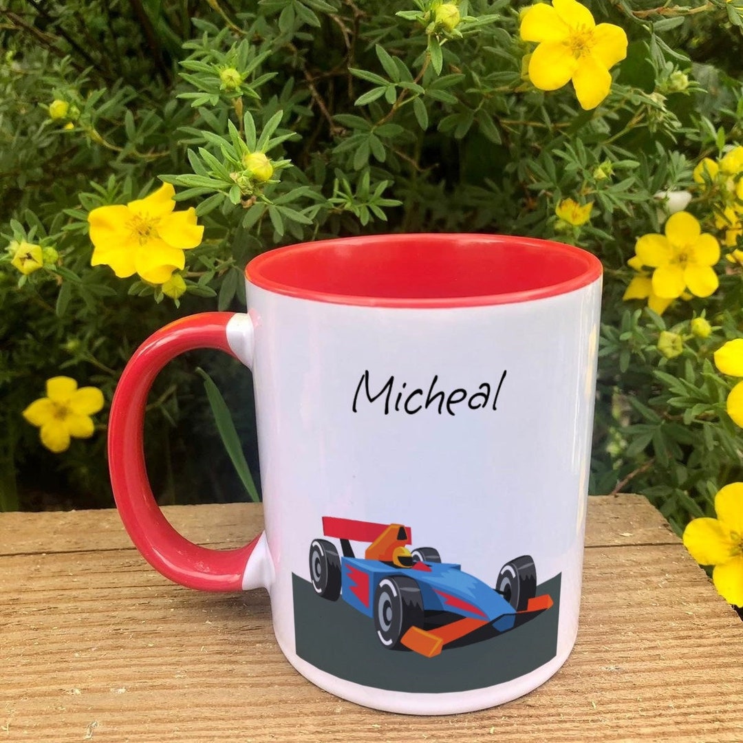Personalised Racing Car Mug Formula One Mug Racing Car Sports Mug ...