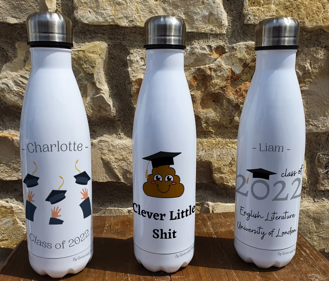 Personalised University Graduation Insulated Bottle Gift for School ...