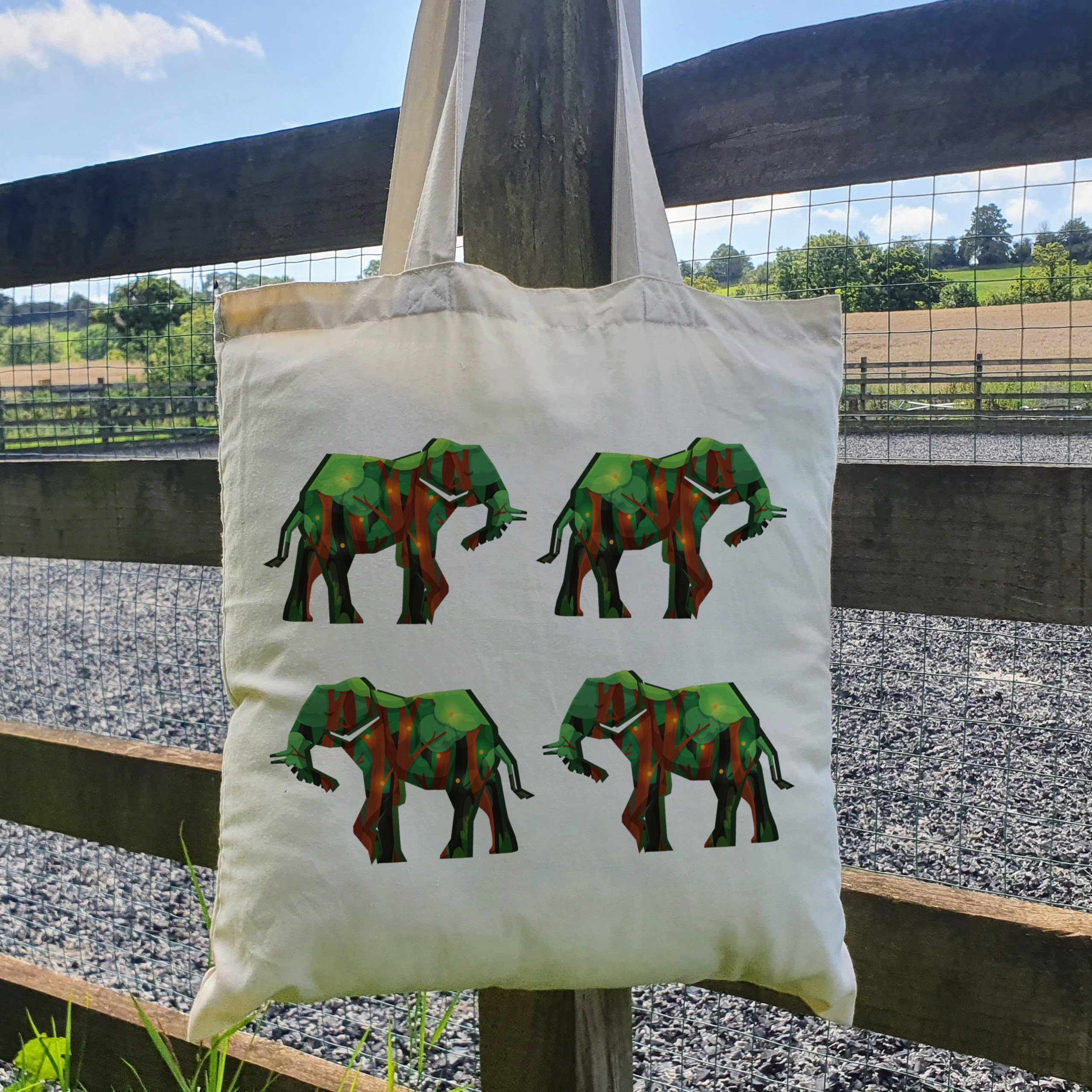 Personalised Elephant Tote Bag, Large Wild Animal Shopping Bag, Gift ...