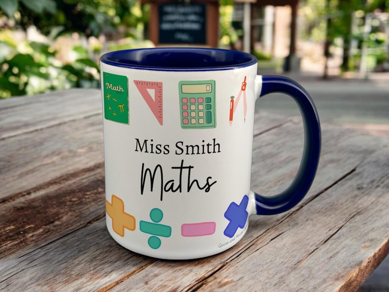 Personalised Maths Teacher Mug, Gift for Mathematics Lover, Thank You ...