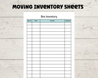 Box Inventory List - Etsy