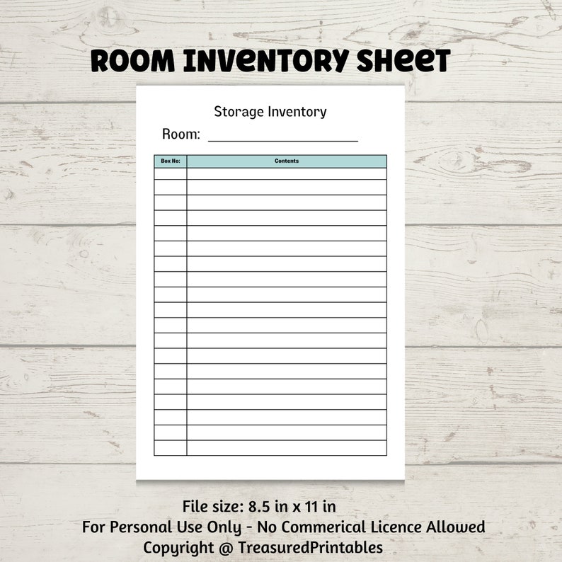 Moving Box Inventory List, Keep Track of What is in Each Box. - Etsy