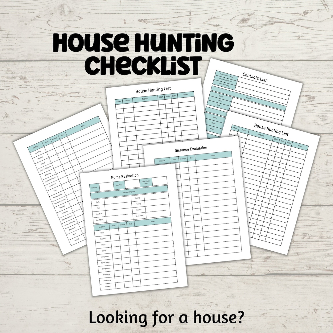 House Hunting Checklist for Buying or Renting a Home - Etsy