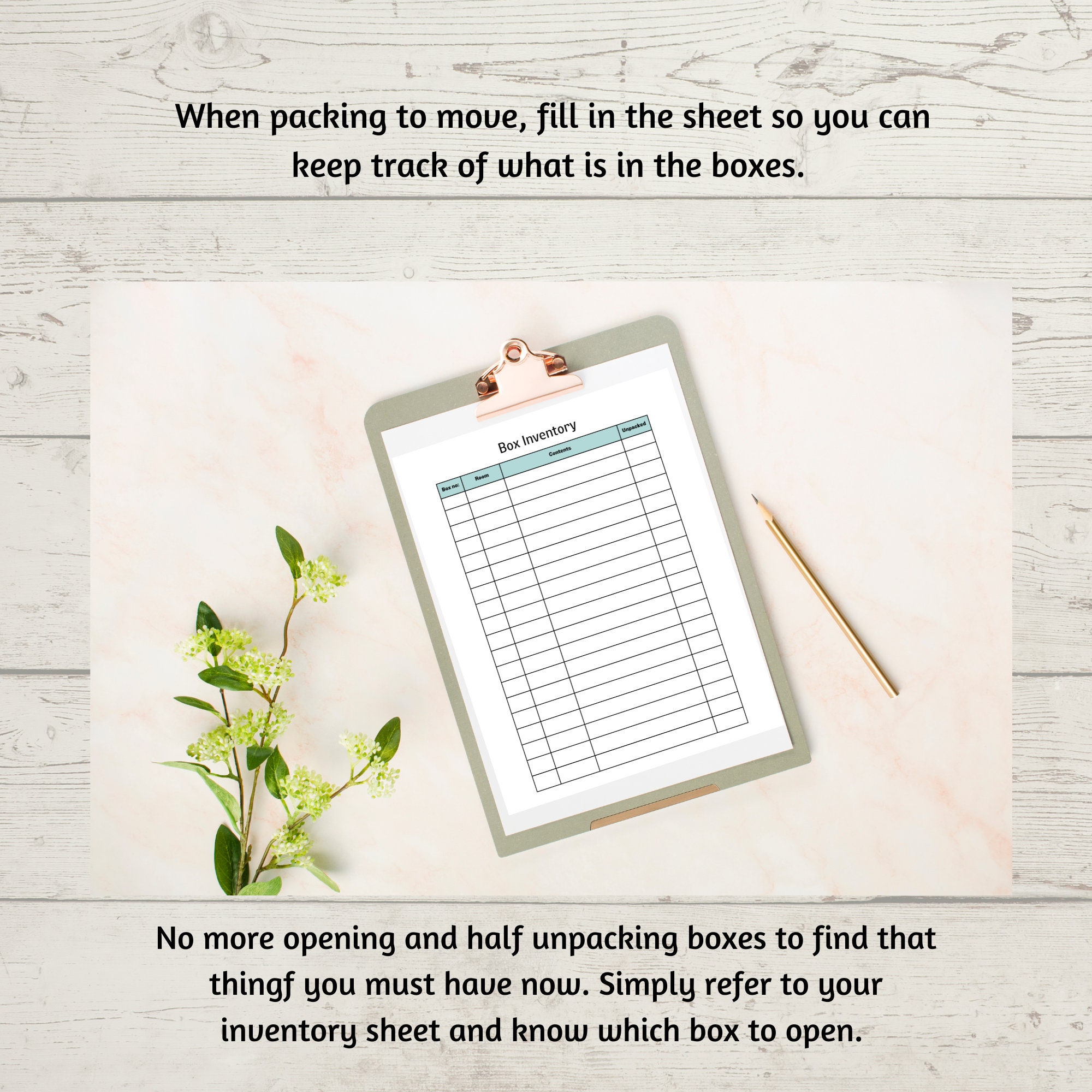 Moving Box Inventory List, Keep Track of What is in Each Box. - Etsy