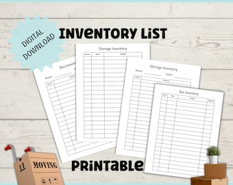 Moving Box Inventory Excel Spreadsheet, Organized Moving, Home ...