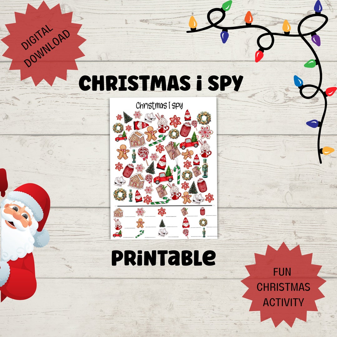Christmas I Spy Printable Activity - Etsy