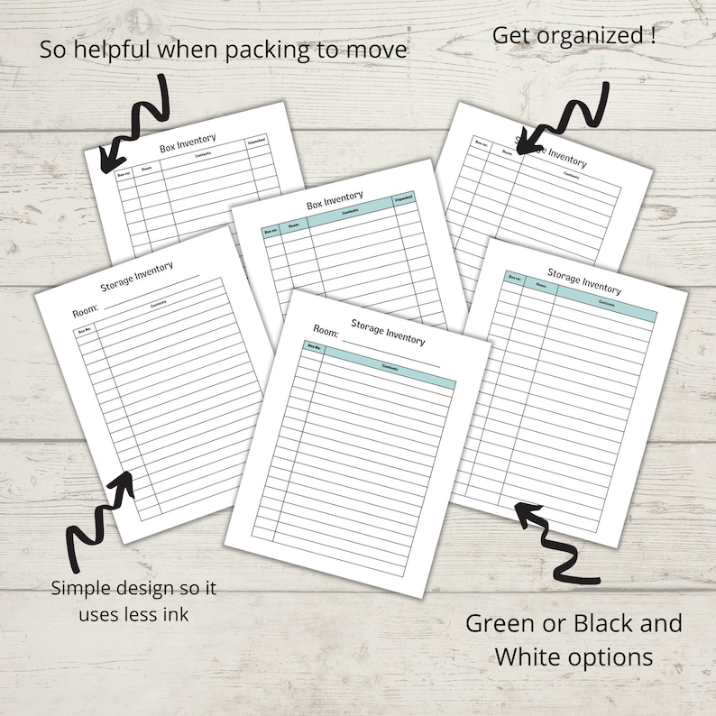 Moving Box Inventory List, Keep Track of What is in Each Box. - Etsy