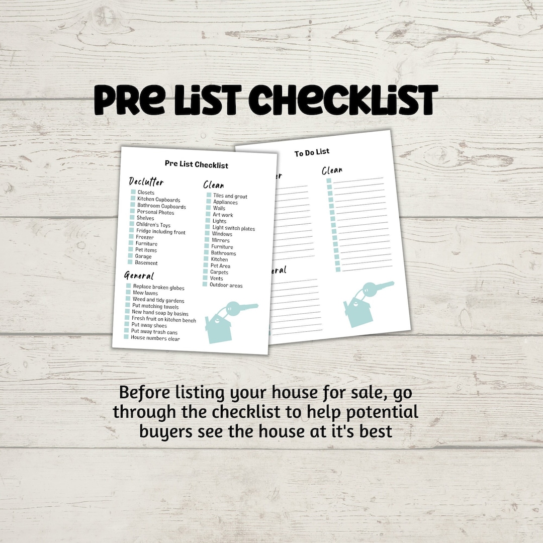 Pre List Checklist to Help Get Your House Ready for Sale - Etsy