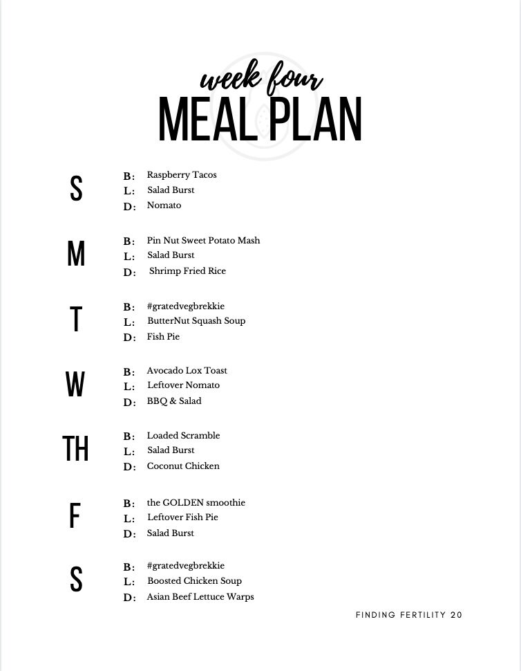 fertility-4-week-meal-plan-printable-pdf-improve-egg-quality-etsy