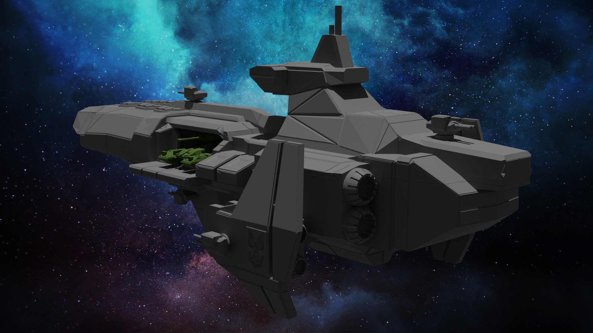 UNSC Ground Command Olympus-class Escort Carrier - Etsy