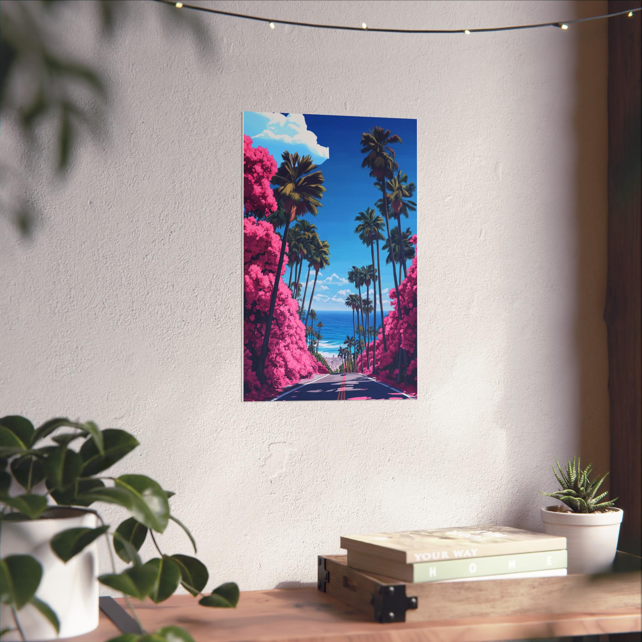 Hiroshi Nagai & Studio Ghibli Art Print Poster - Pink Bougainvillea ...