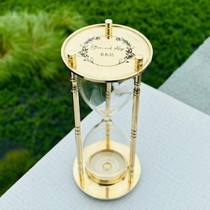 Personalized Wedding Ceremony Hourglass Sand Timer, Gold Brass Finish ...