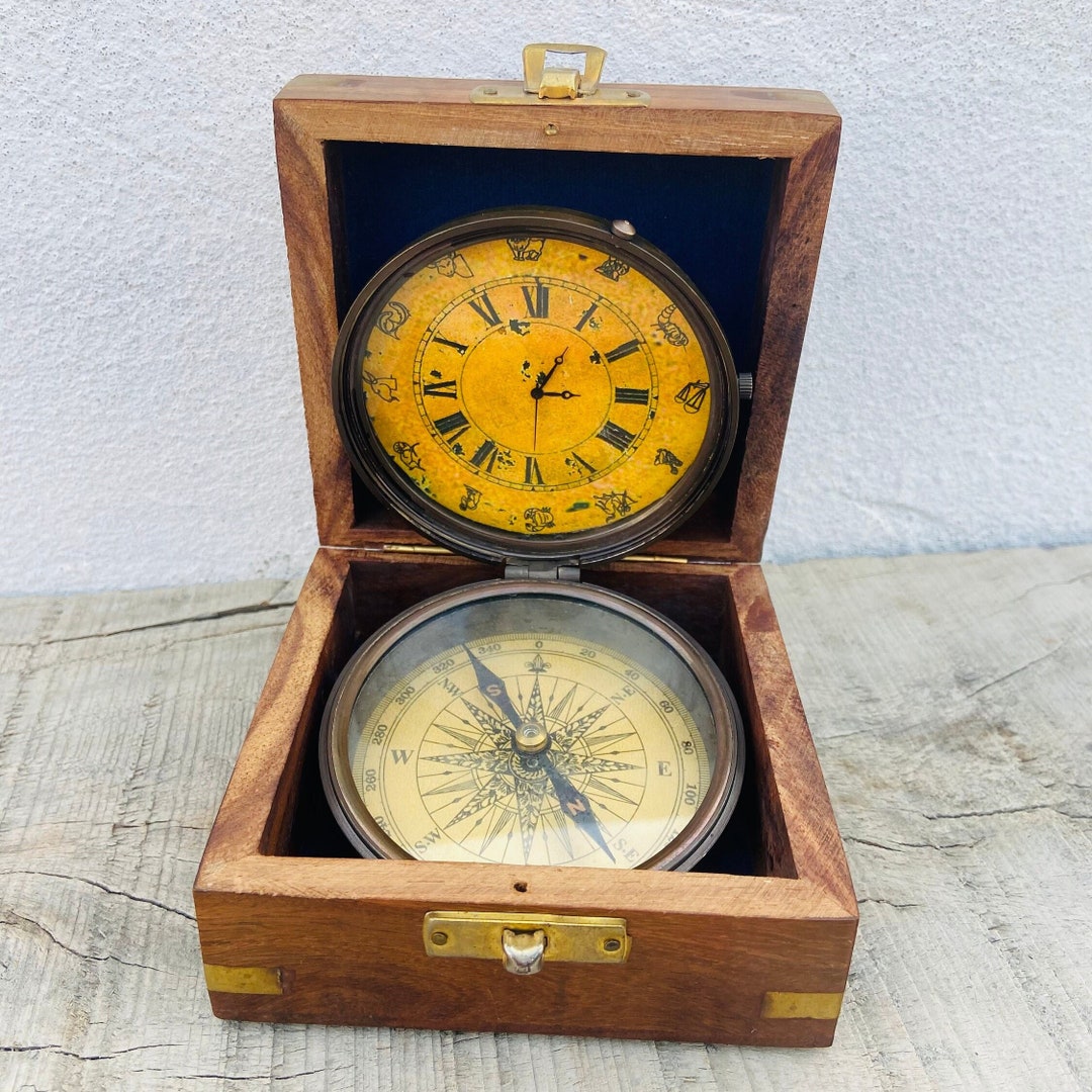 Compass, Engraved Compass, Personalized Compass, Engraved Table Clock ...