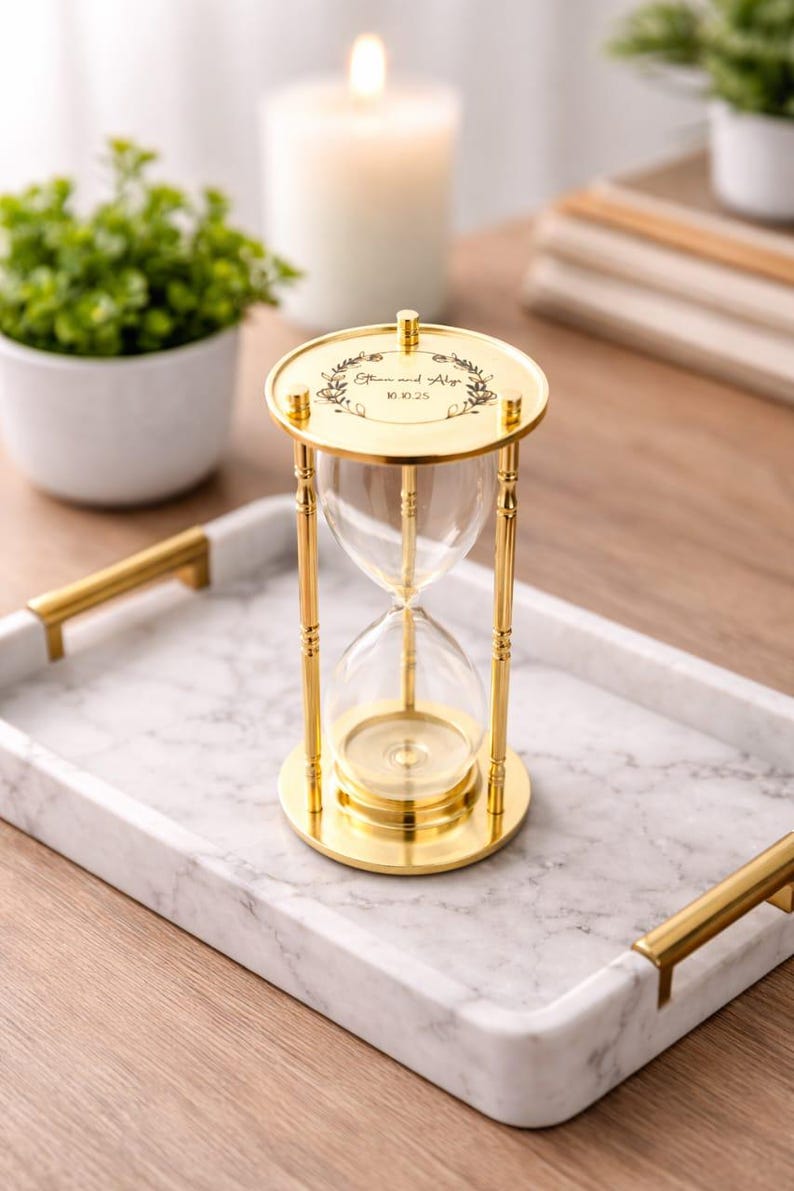 Personalized Wedding Ceremony Hourglass Sand Timer, Gold Brass Finish ...