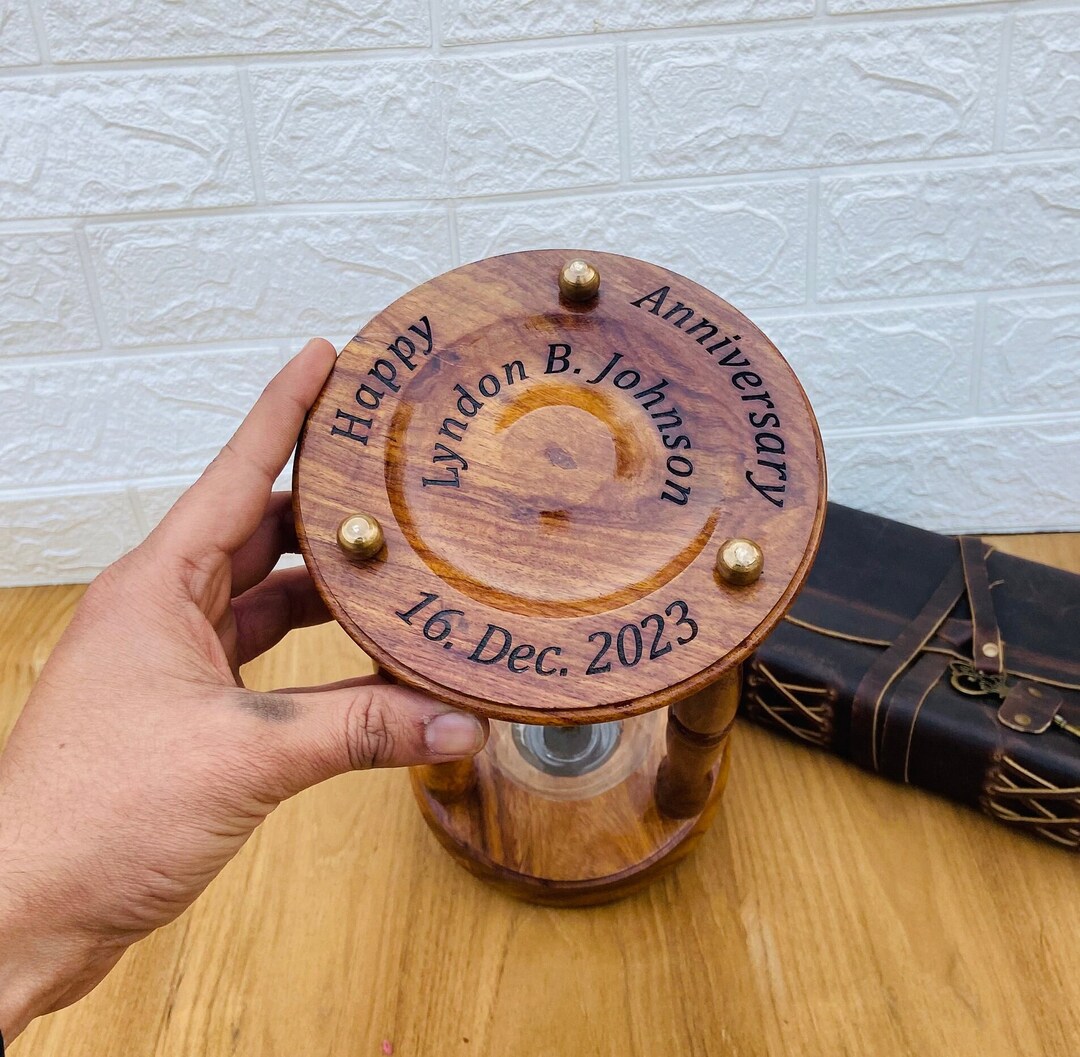 Personalized Wooden Sandglass Wedding Sand Ceremony Hourglass Sand ...