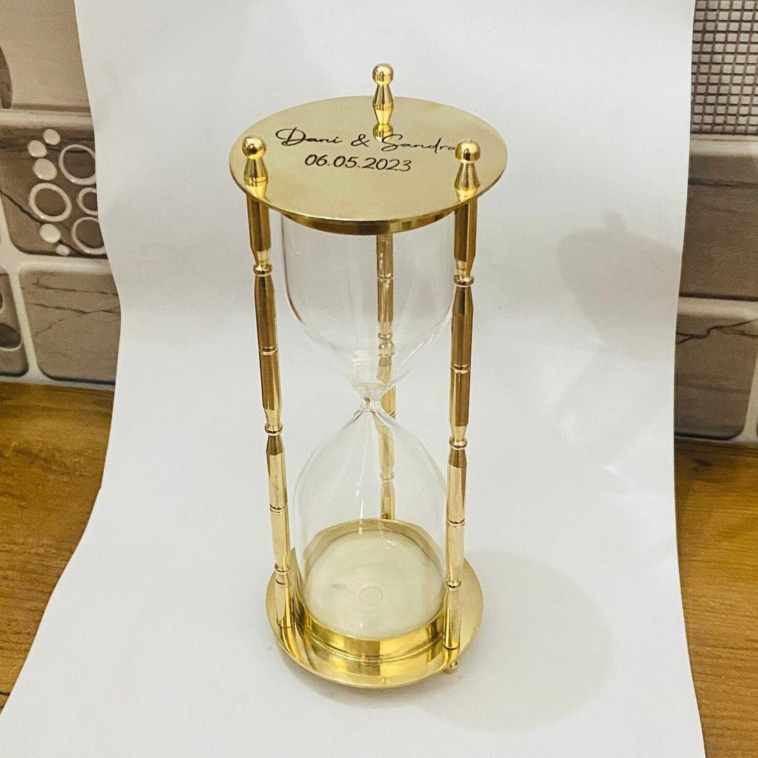 Personalized Wedding Ceremony Hourglass Sand Timer, Gold Brass Finish ...