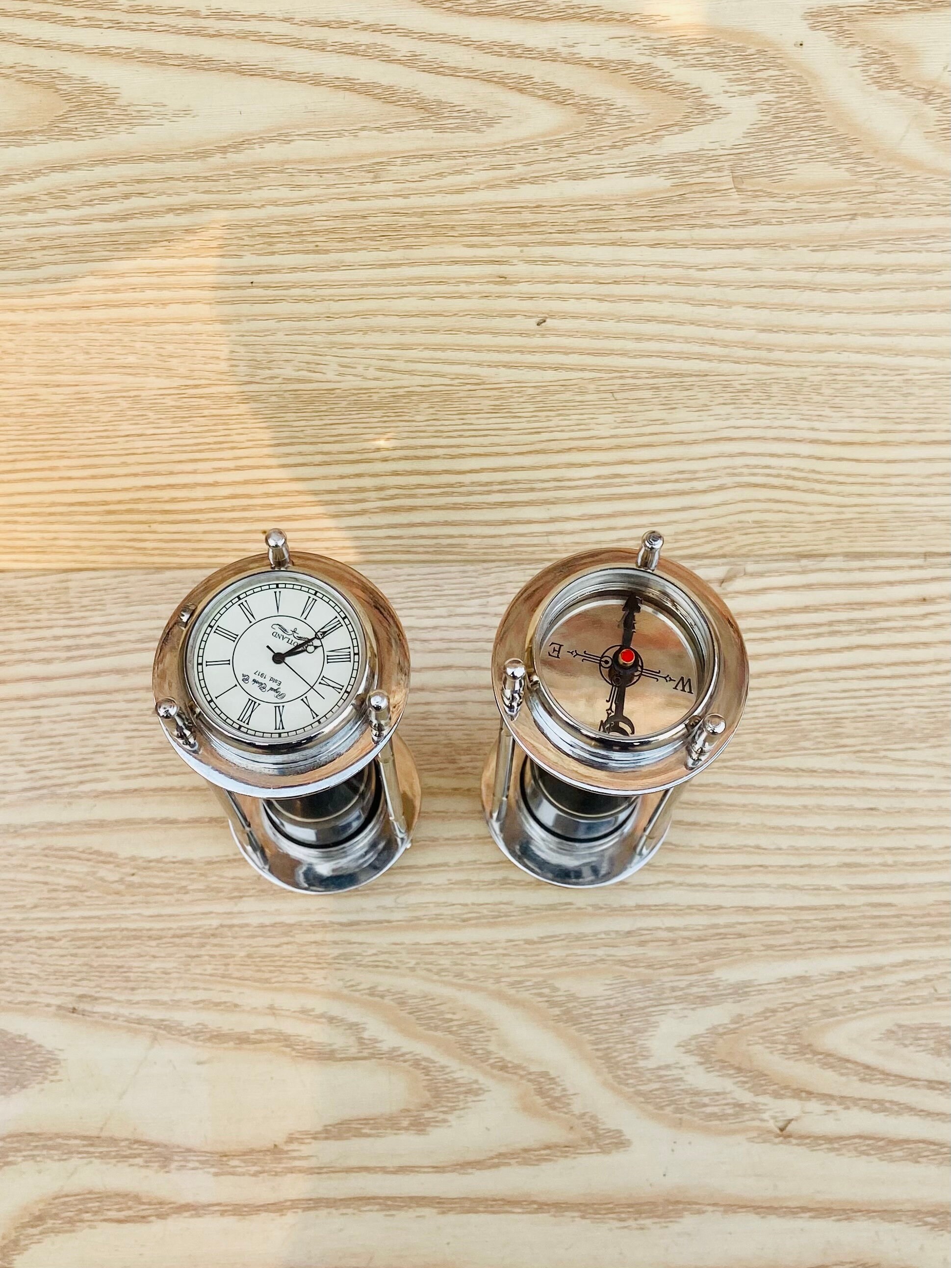 Antique Brass Hourglass Sand Timer With Compass & - Etsy