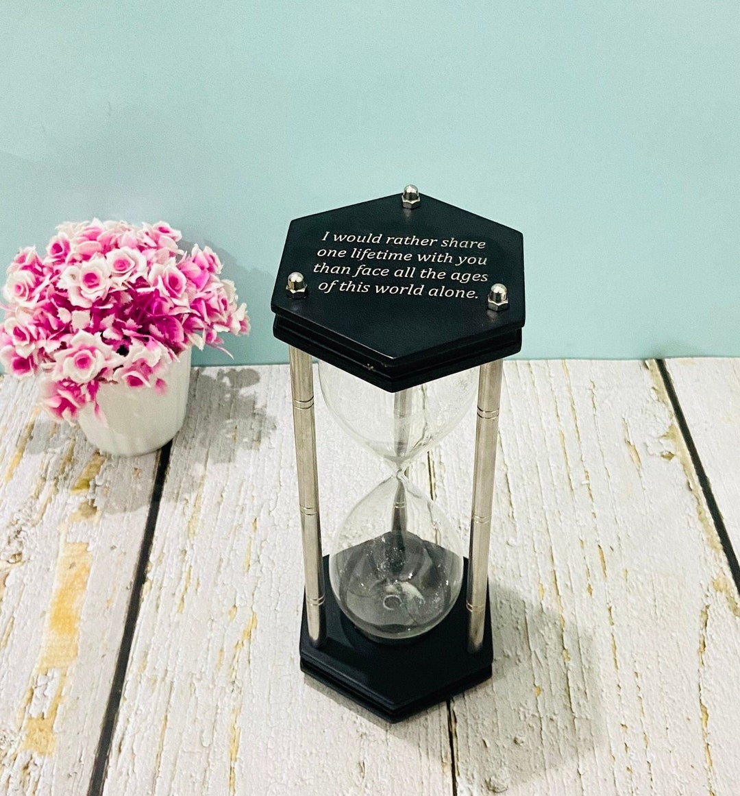 Wooden Metal Hourglass Fillable Sand Timer Sand Ceremony Wedding ...