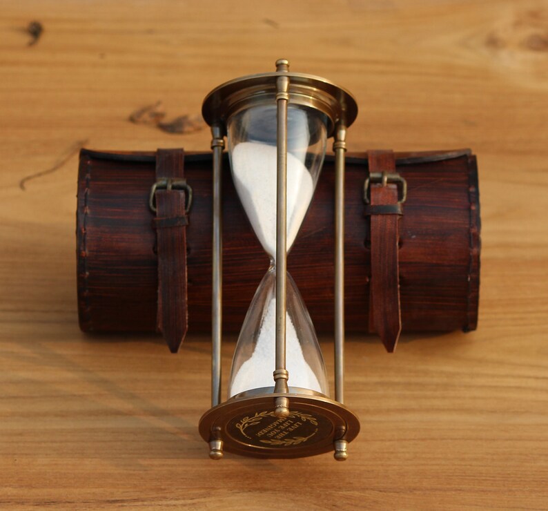 Antique Brass Hour Glass Vintage Nautical Sand Timer Study Table Decor ...