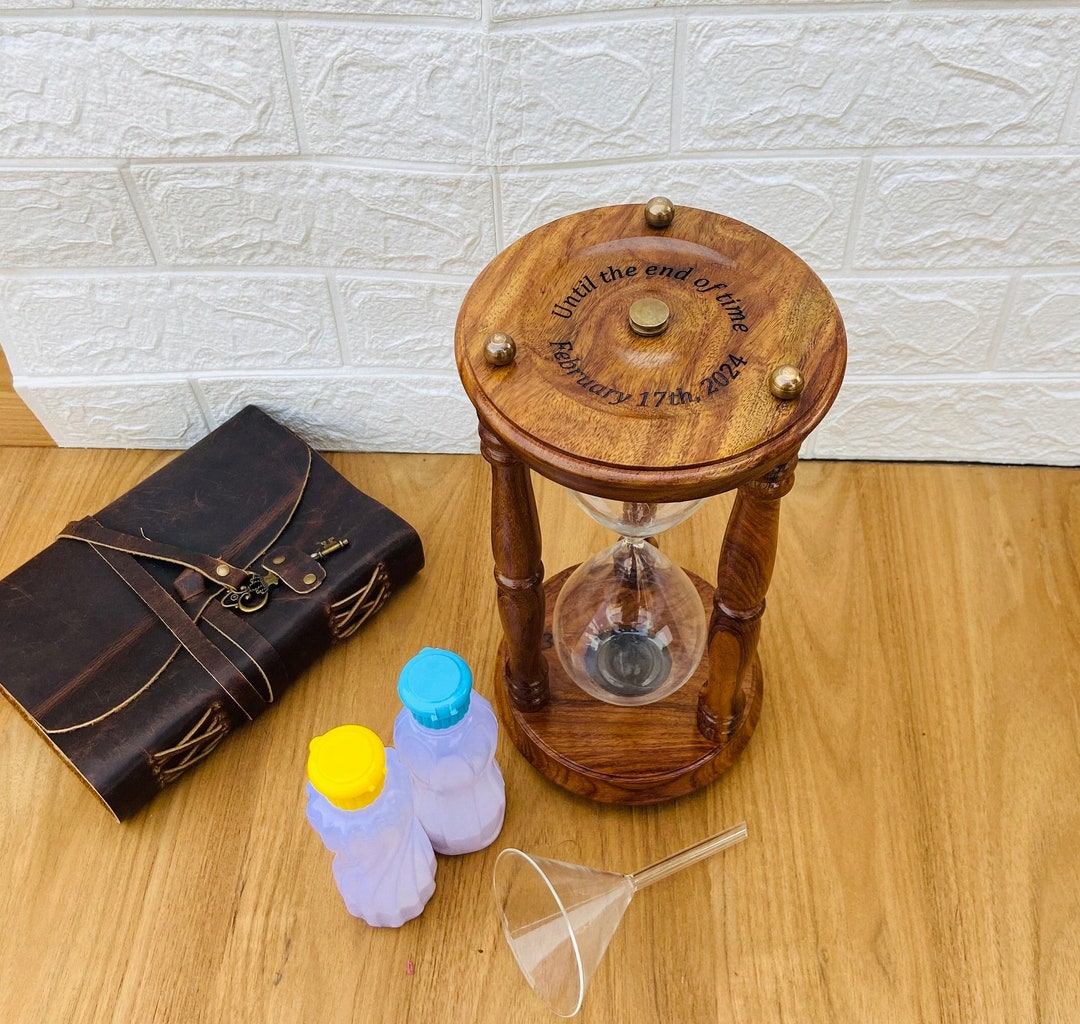 Personalized Wooden Sandglass Wedding Sand Ceremony Hourglass Sand ...
