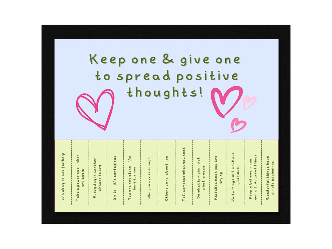 Positive Tear off Message Flyer - Instant Downloadable - Etsy