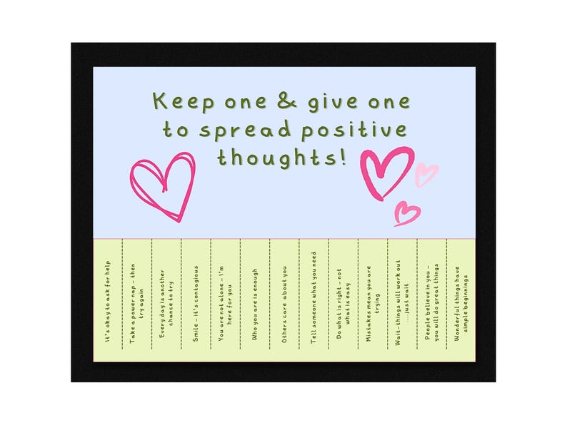 Positive Tear off Message Flyer - Instant Downloadable - Etsy