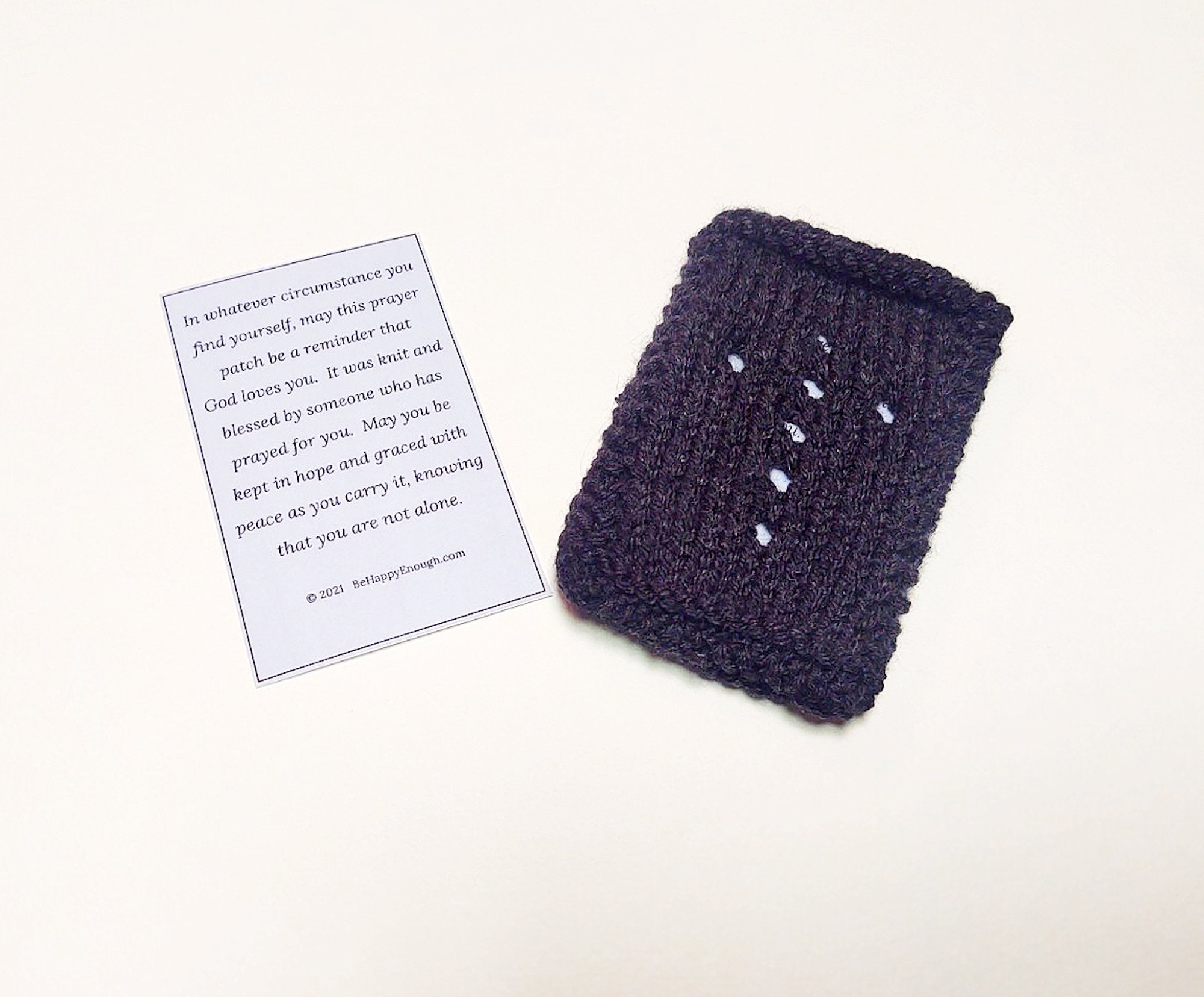Hand-knit Prayer Card Holder With Laminated Card - Etsy