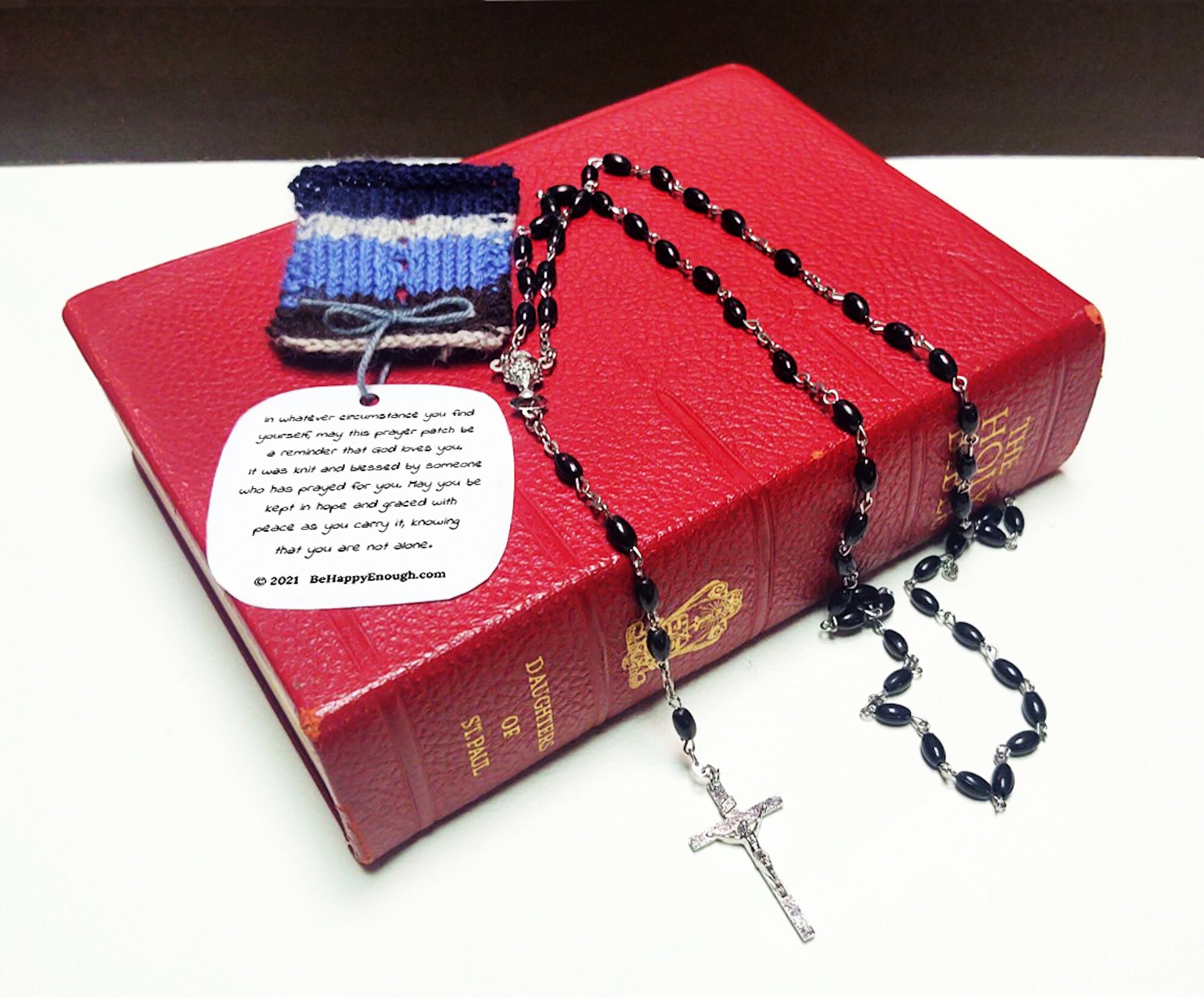 Prayer Cloth / Prayer Patch (knitted) With Laminated Prayer (mini Size ...