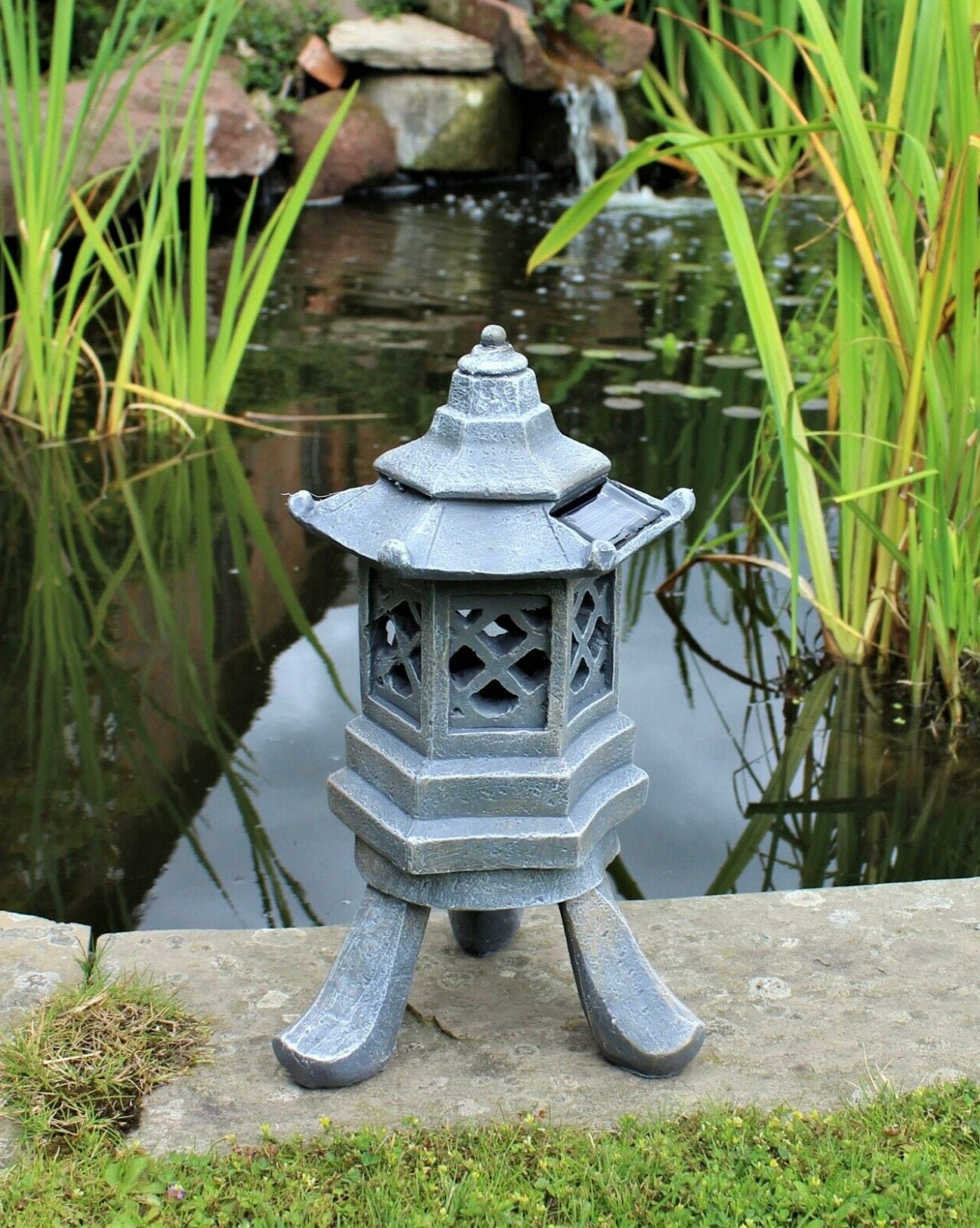 Garden Solar Ornament Chinese Pagoda Japanese Lantern Decor Etsy
