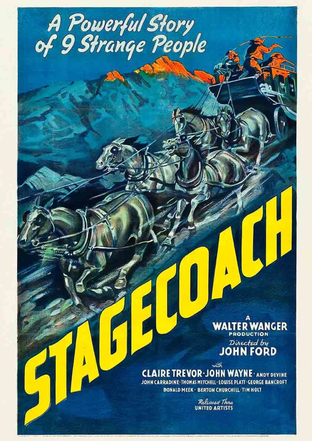 STAGECOACH 1939 Movie POSTER PRINT A5-A1 30s Cinema Vintage Western ...