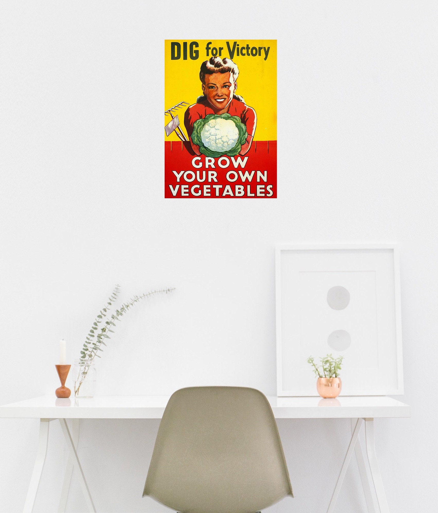 Grow Your Own Vegetables WW2 POSTER PRINT A5-A1 Food Production War ...