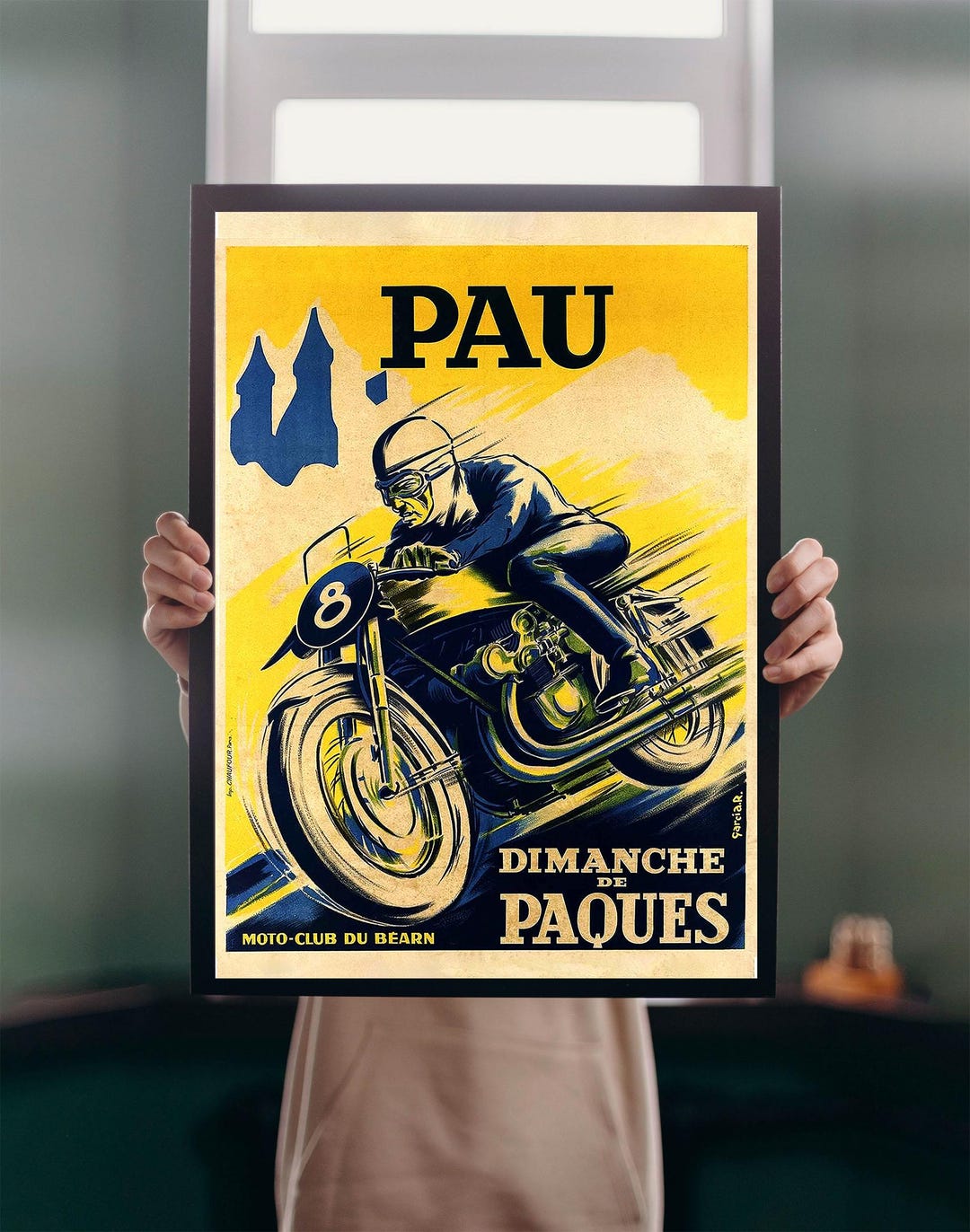 Pau 1950s POSTER PRINT A5-A1 Vintage Retro Motorbike Racing Ton-up Time ...