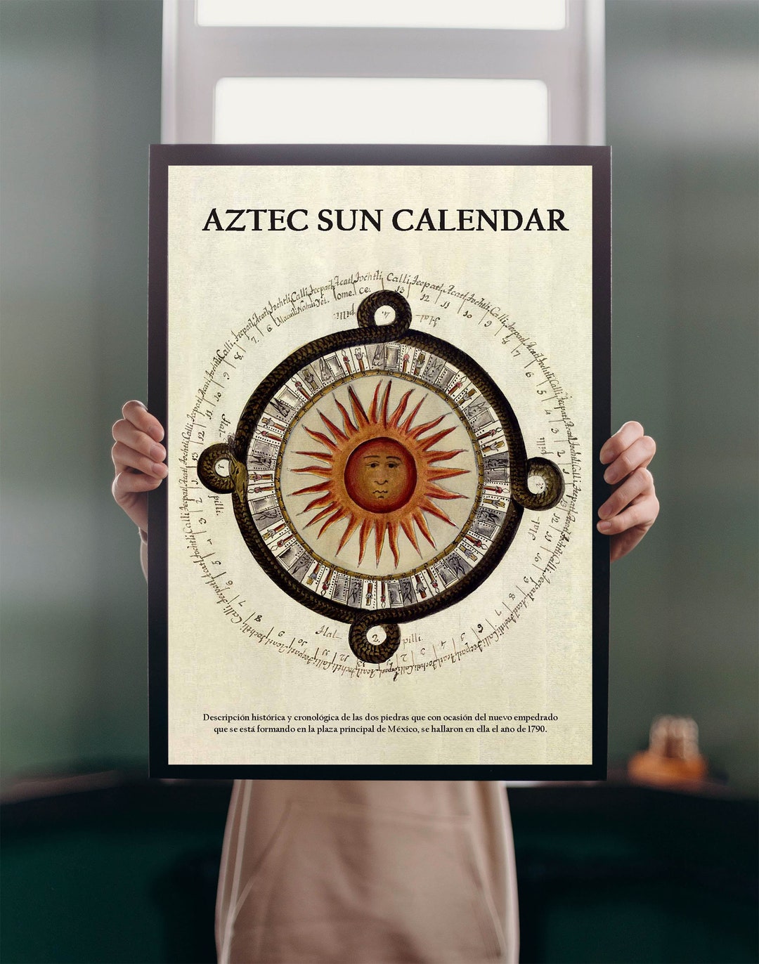 Aztec Sun Calendar 1790 POSTER PRINT A5-A1 Vintage New World Ancient ...
